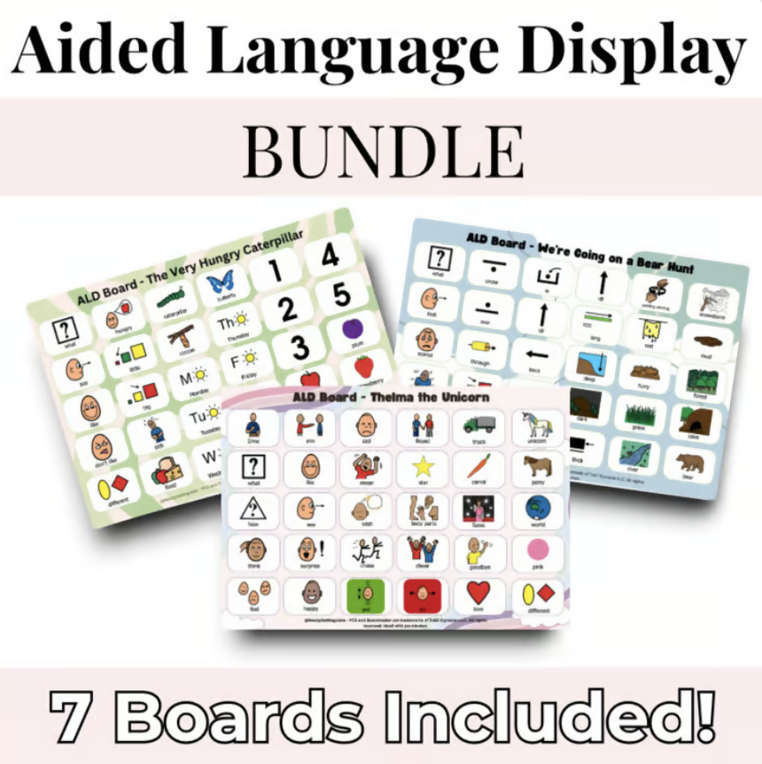 Aided Language Display Bundle | 7 Communication Boards for Story time ...