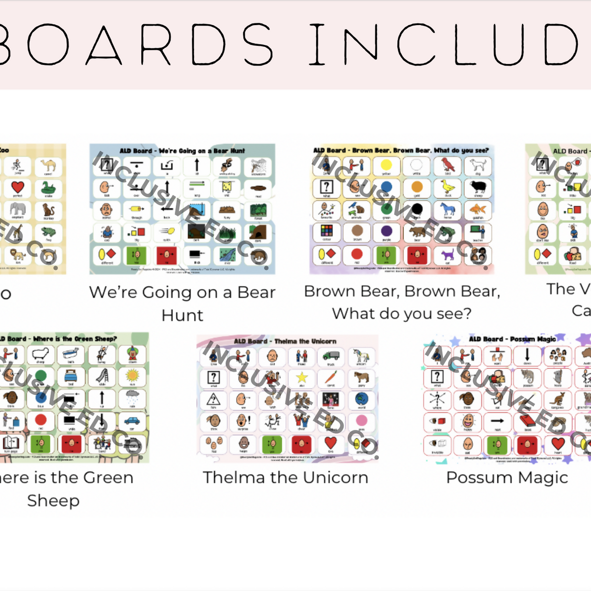 Aided Language Display Bundle | 7 Communication Boards for Story time ...