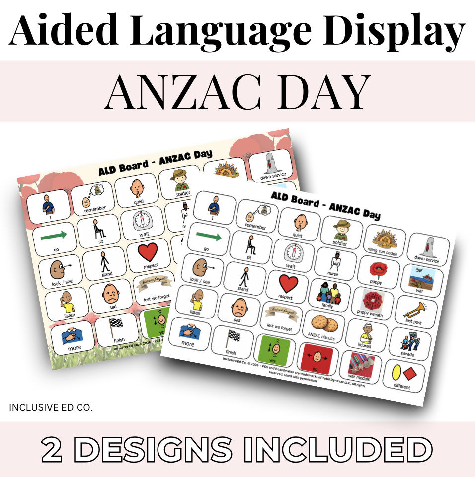 ANZAC Day AAC Communication Board | Aided Language Display (ALD) – SHAREIFY